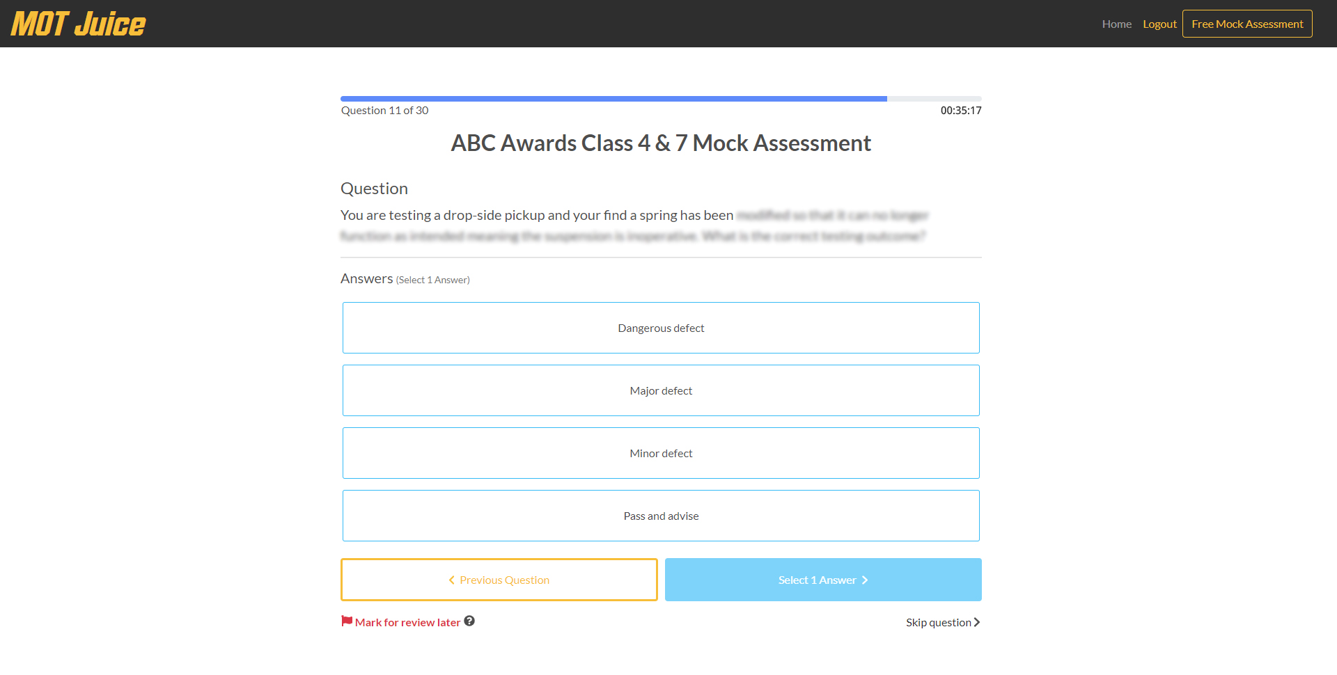 2023 Annual Assessments (1 FREE resit included) - MOT Juice