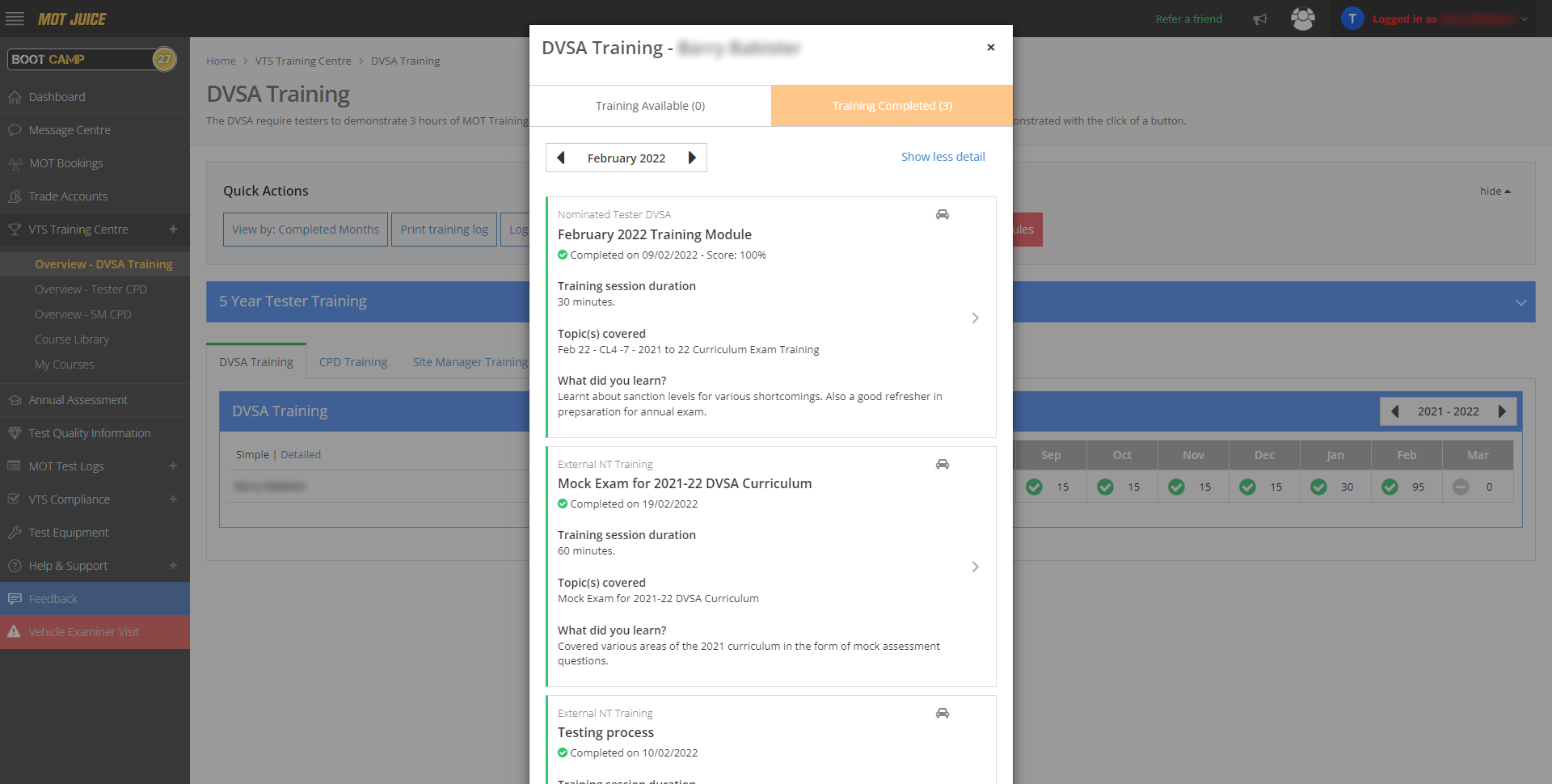 Online DVSA Annual Training & CPD - MOT Juice