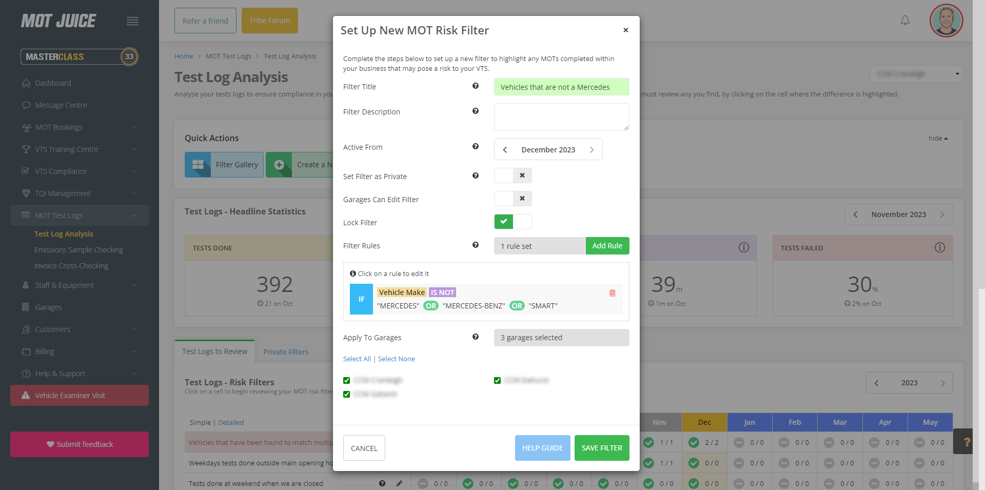 Test Logs Analysis - MOT Juice